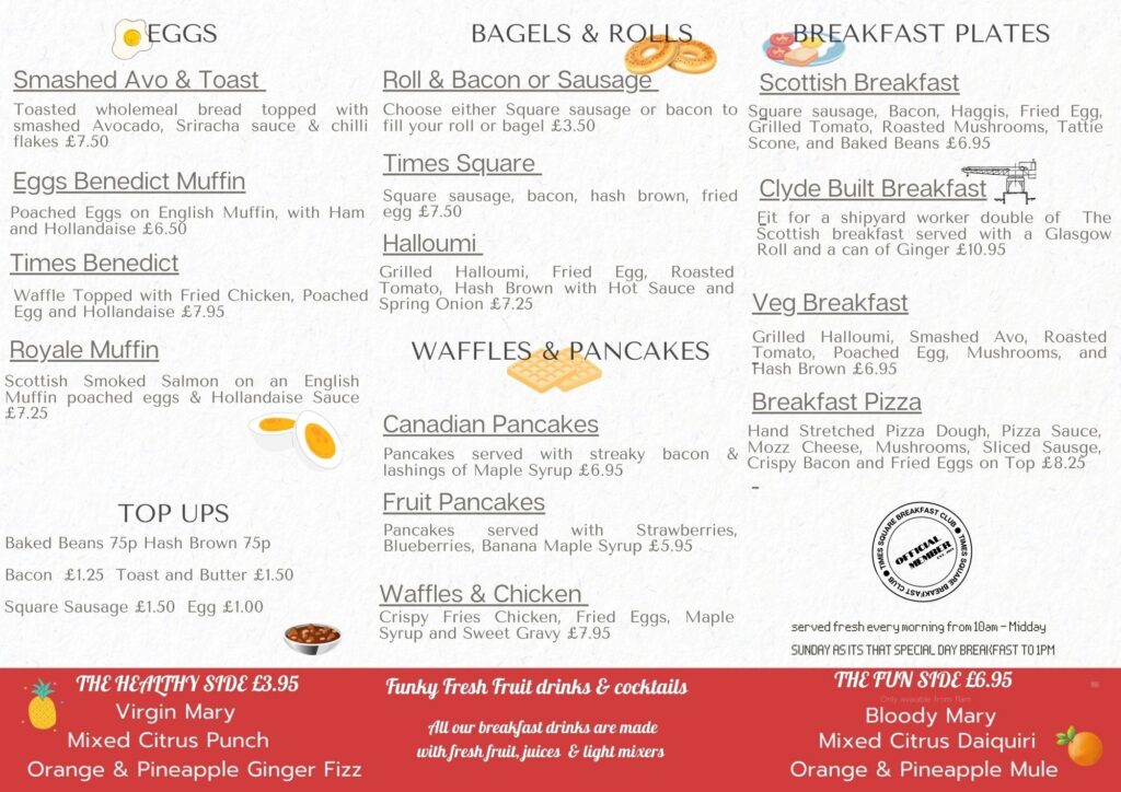 Menu - Times Square Bar & Diner