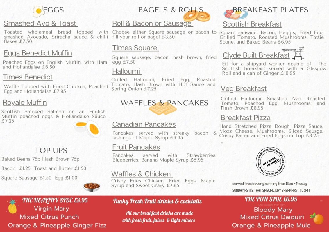 Menu - Times Square Bar & Diner