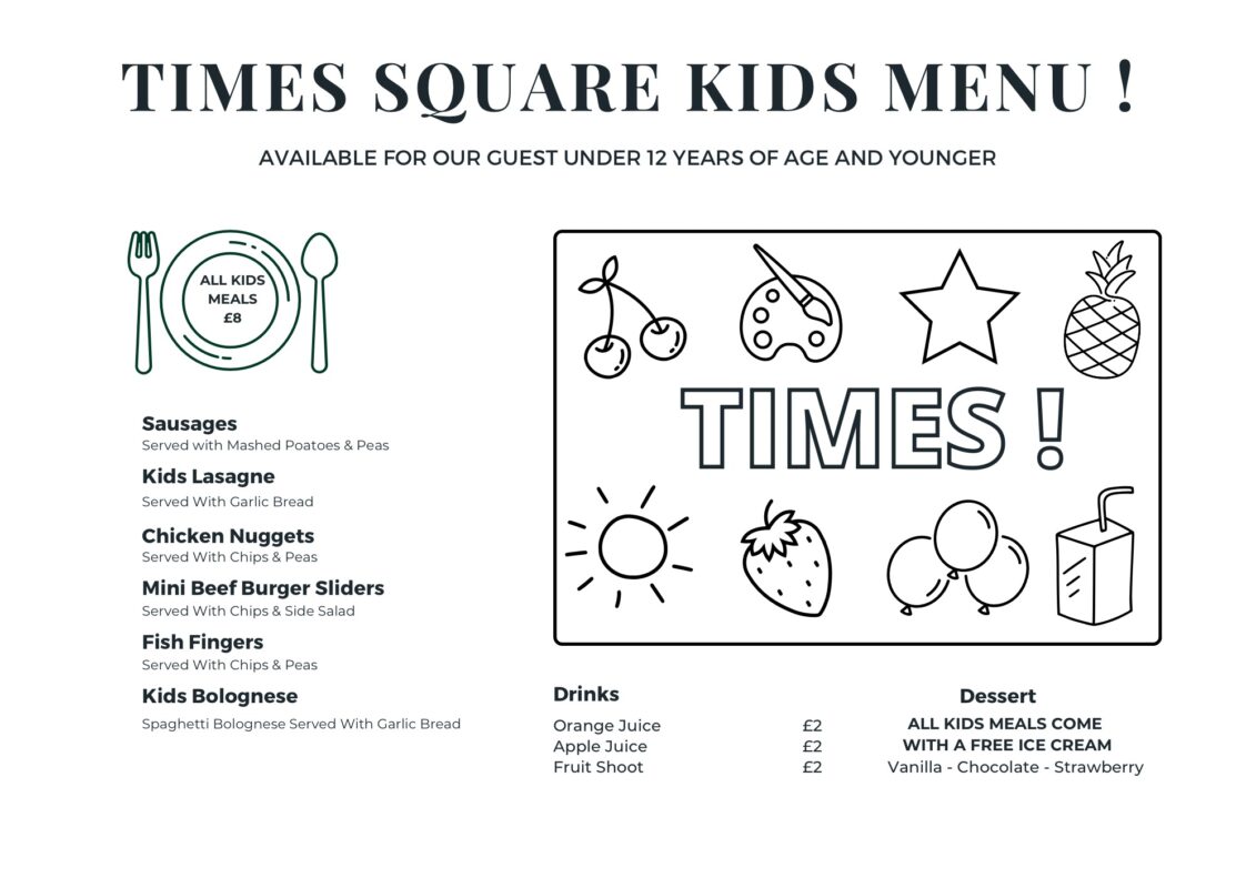 Menu - Times Square Bar & Diner